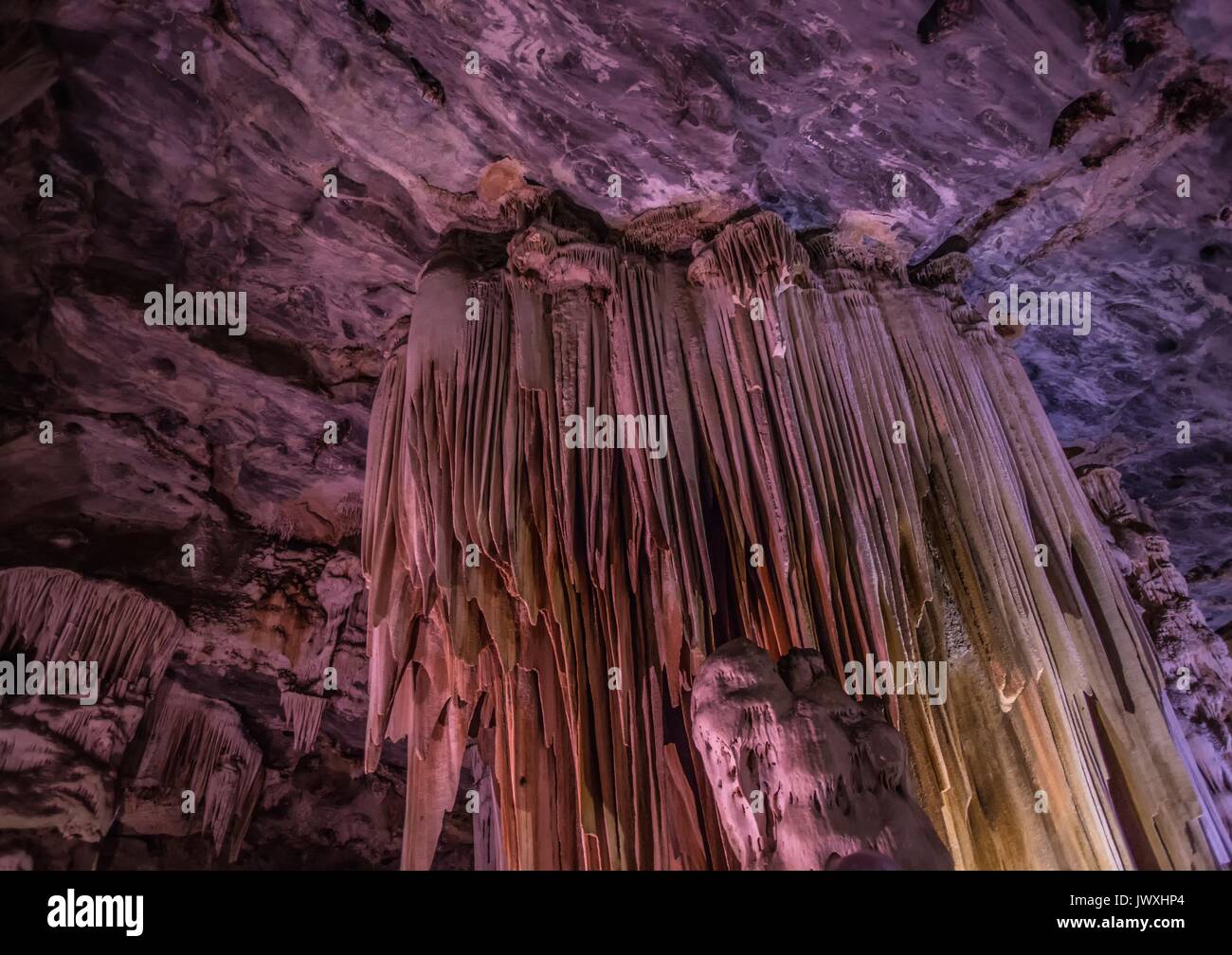 Flowstones in the famous Cango Caves in South Africa during summer ...