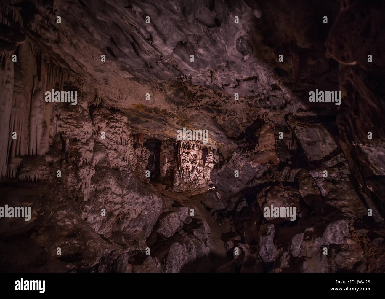 Flowstones in the famous Cango Caves in South Africa during summer ...