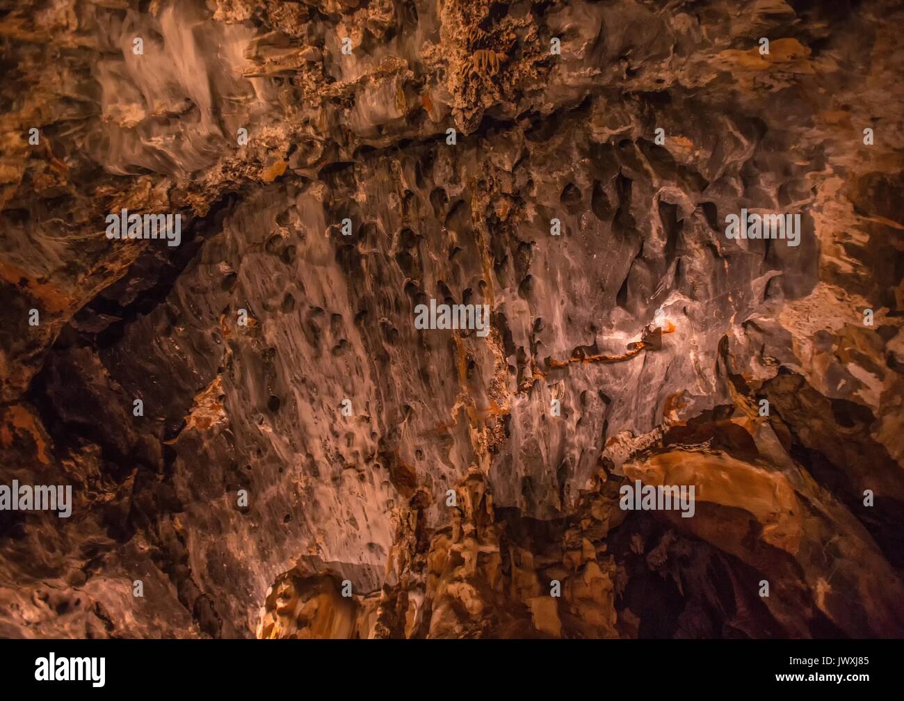 Flowstones in the famous Cango Caves in South Africa during summer ...