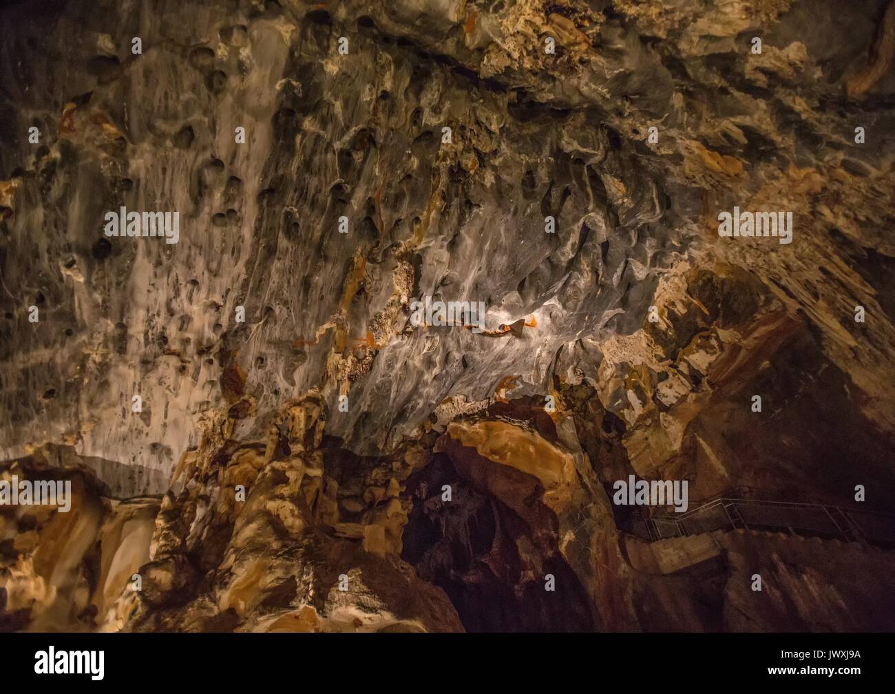 Flowstones in the famous Cango Caves in South Africa during summer ...