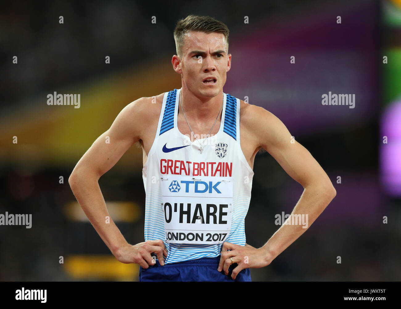 Great Britain's Chris O'Hare reacts after the Men's 1500m Final during ...