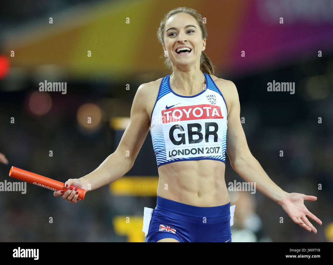 Great Britain's Emily Diamond (silver) in the Women's 4x400m Relay ...