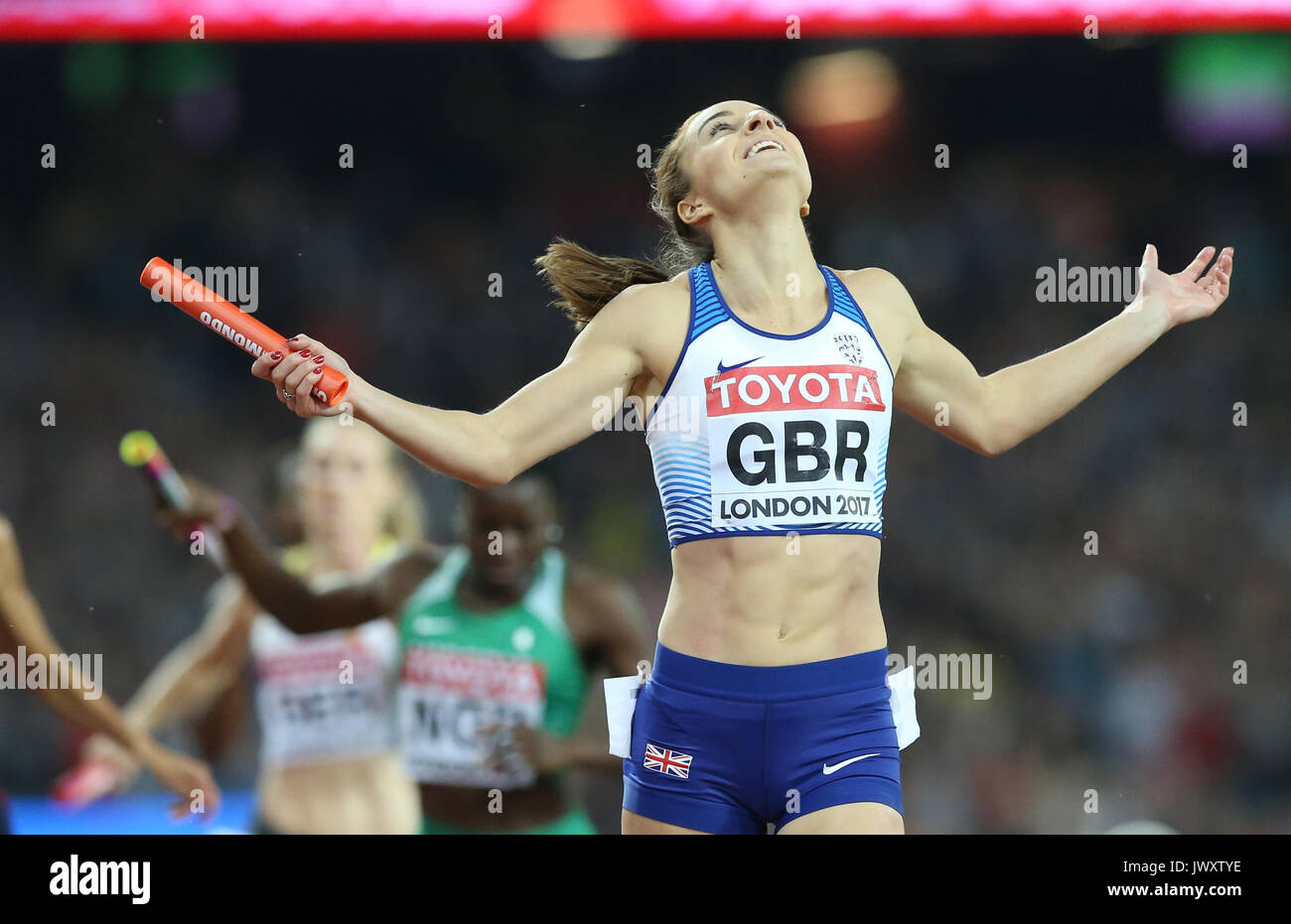 Great Britain's Emily Diamond (silver) in the Women's 4x400m Relay ...