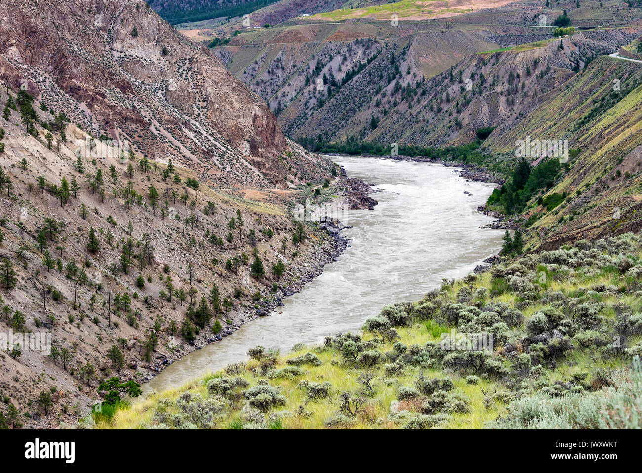 The Fraser River Running Through a Canyon near Lillooet British ...