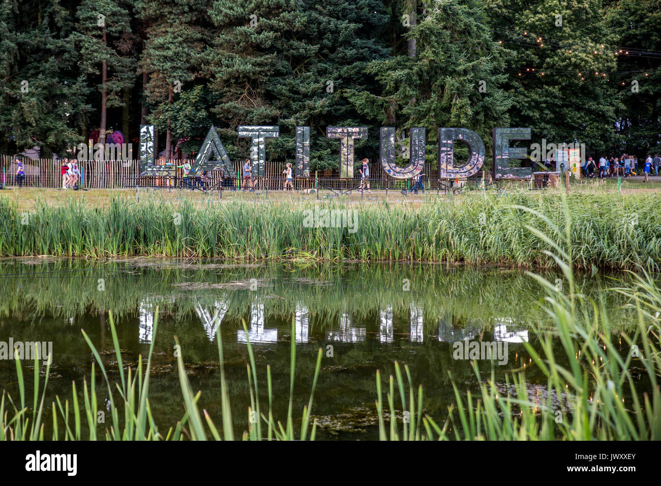 General atmosphere of the opening day of the 2017 Latitude Festival at ...