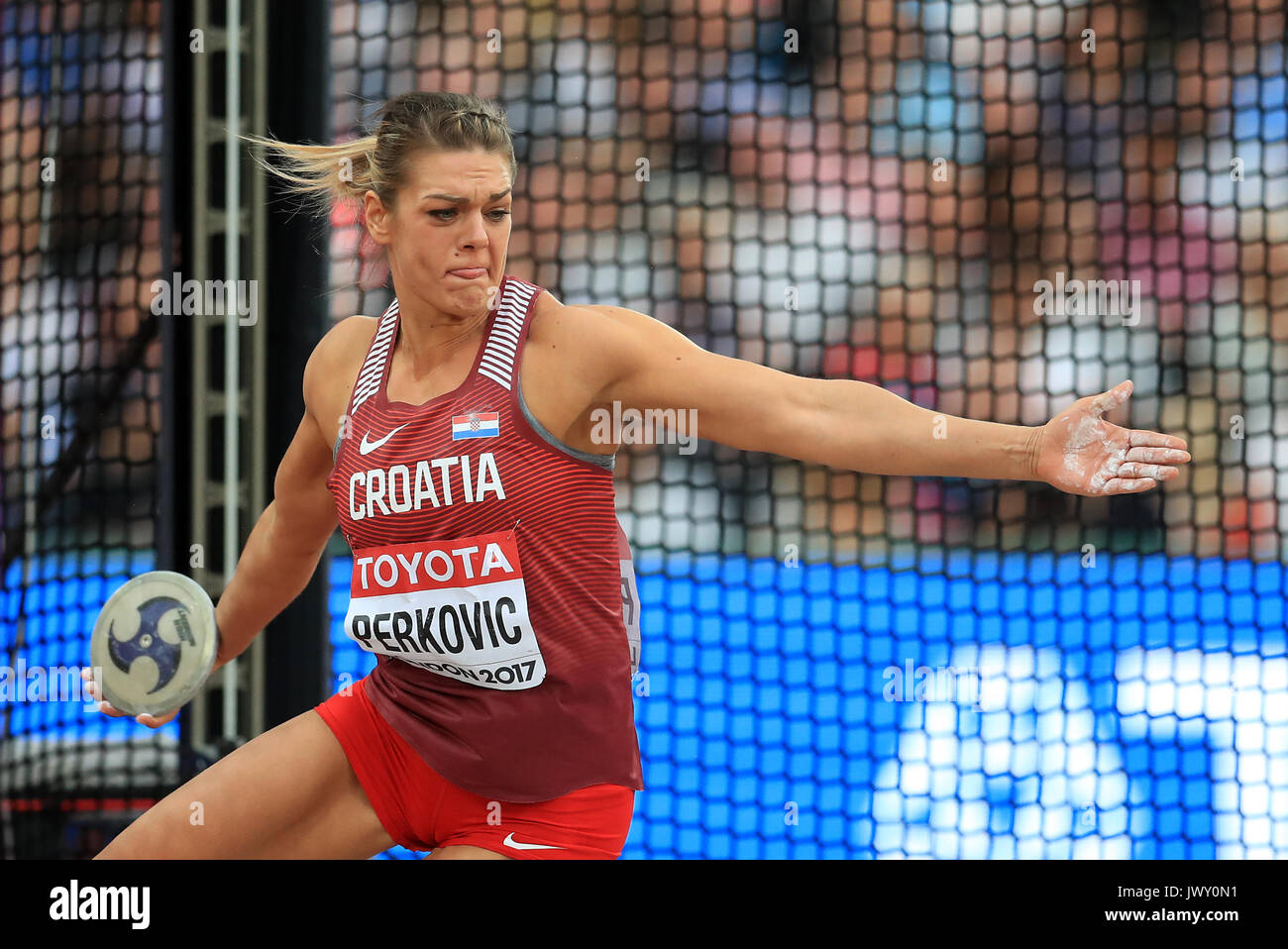 Croatia's Sandra Perkovic competes in the Women's Discus throw final ...