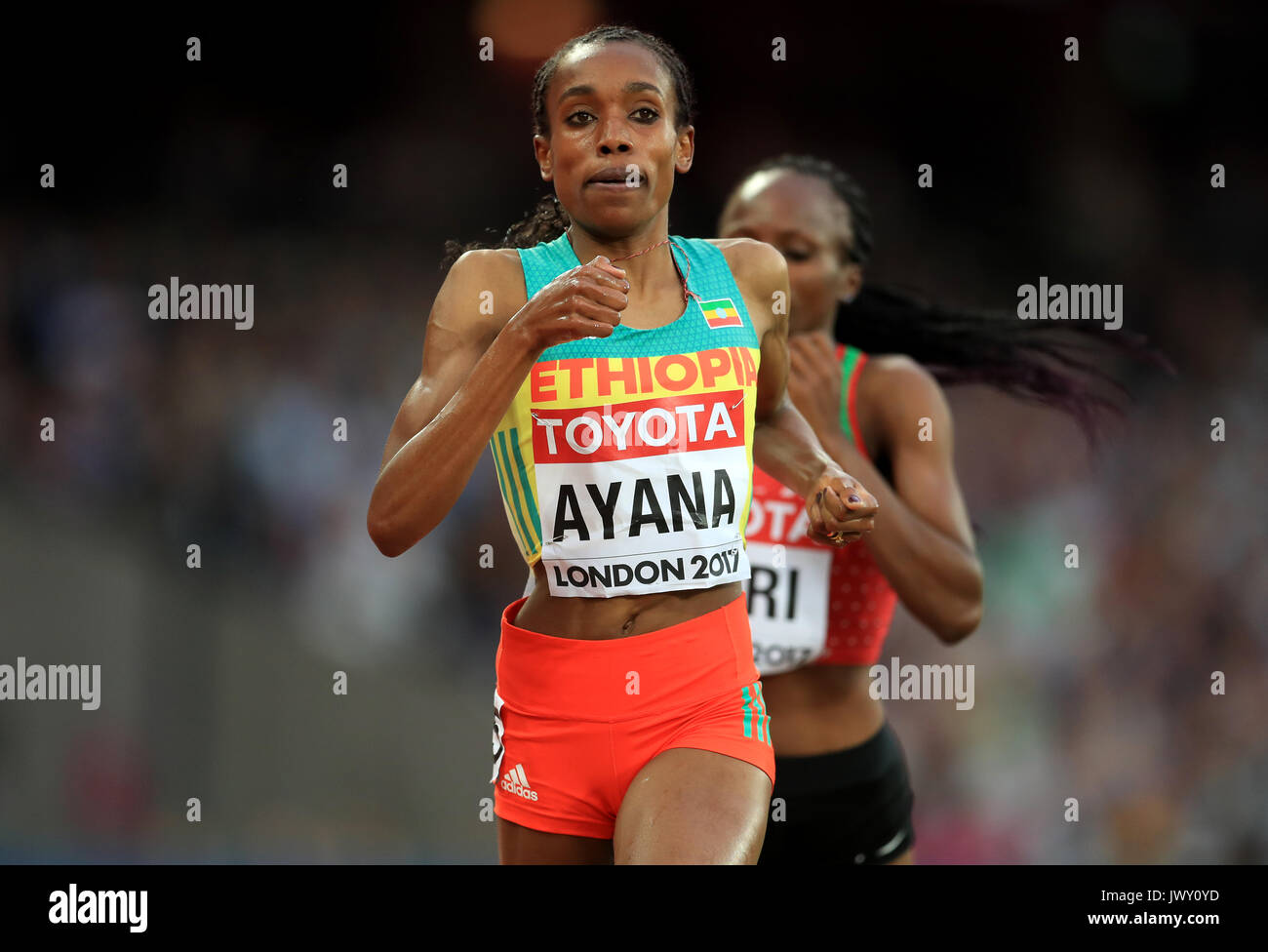 Ethiopia's Almaz Ayana competes in the Women's 5000m final during day ...