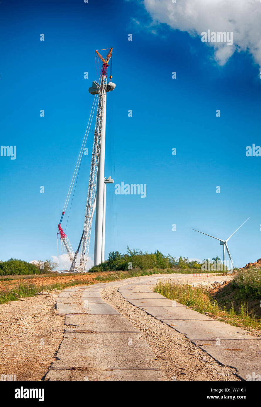 building site of a wind turbine Stock Photo - Alamy