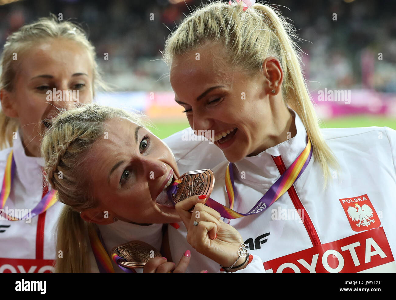 Poland's 4x400m Women's Relay Team (bronze) during day ten of the 2017 ...