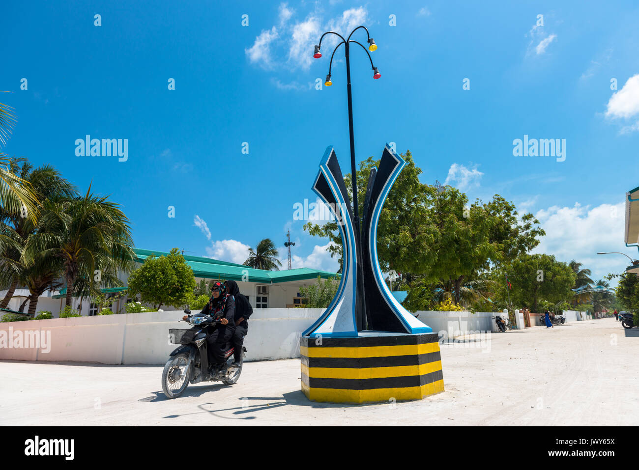 MAAFUSHI, MALDIVES - MARCH 02, 2016: Horizontal picture of native ...