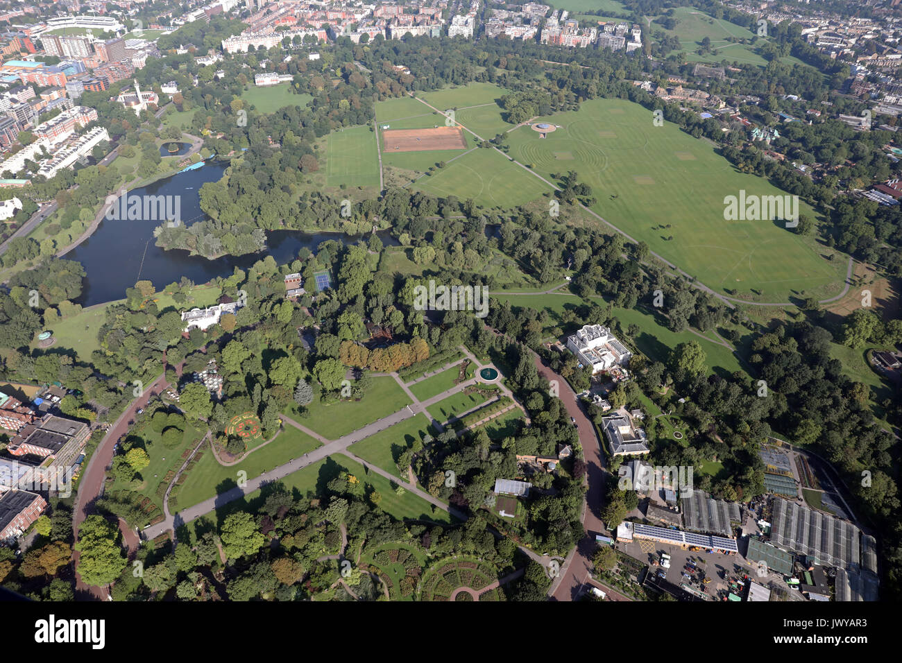aerial view of Regents Park, London, UK Stock Photo - Alamy