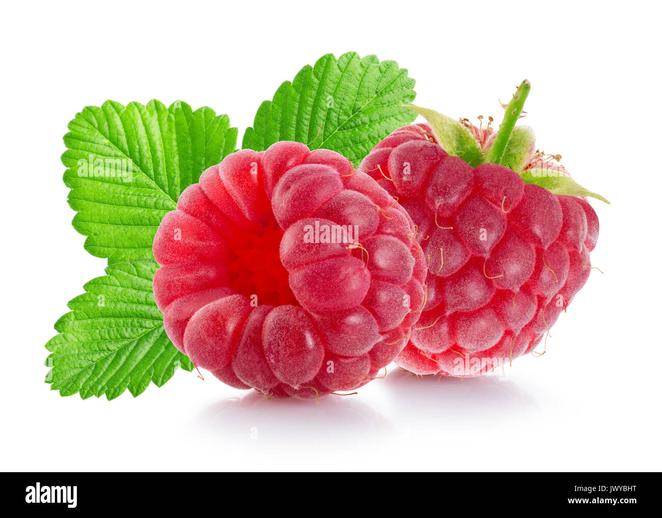raspberries isolated on a white background Stock Photo - Alamy