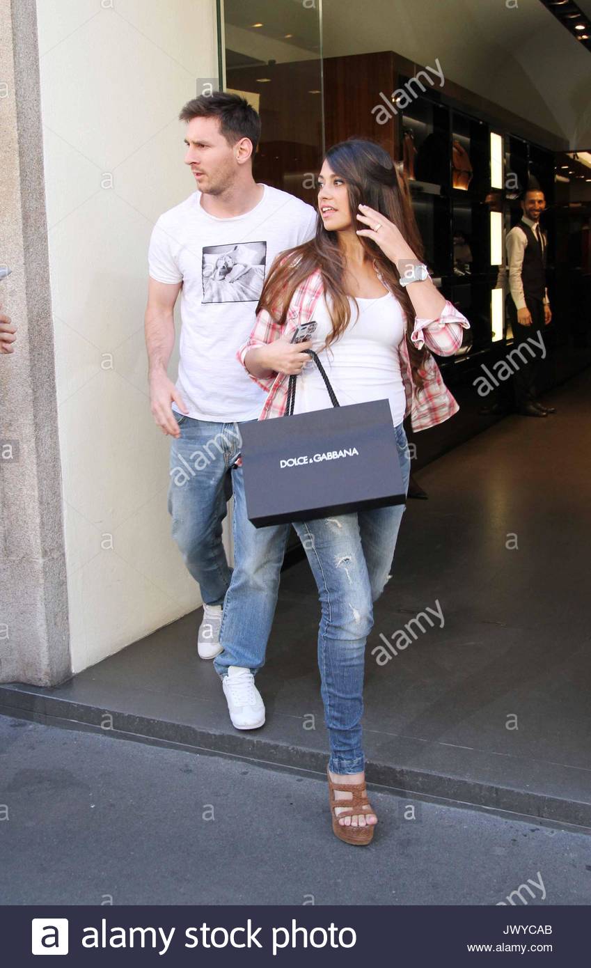 Lionel Messi and Antonella Roccuzzo. Lionel Messi and Antonella Stock ...