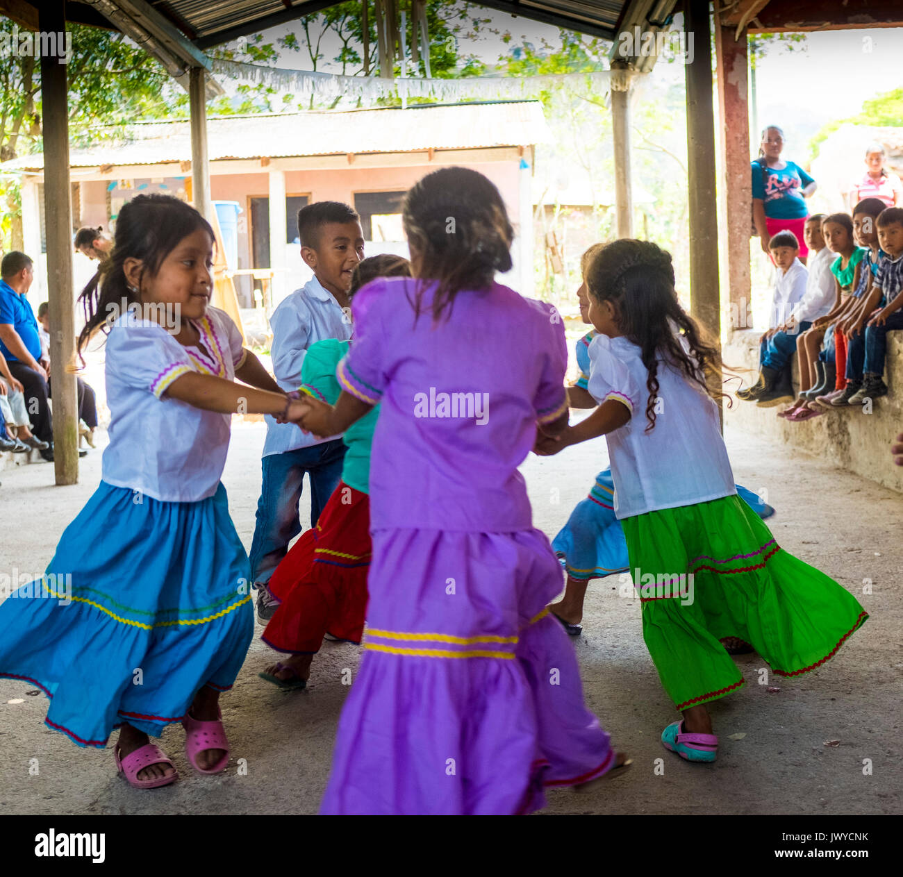 young honduran school children dancing in costume Stock Photo - Alamy