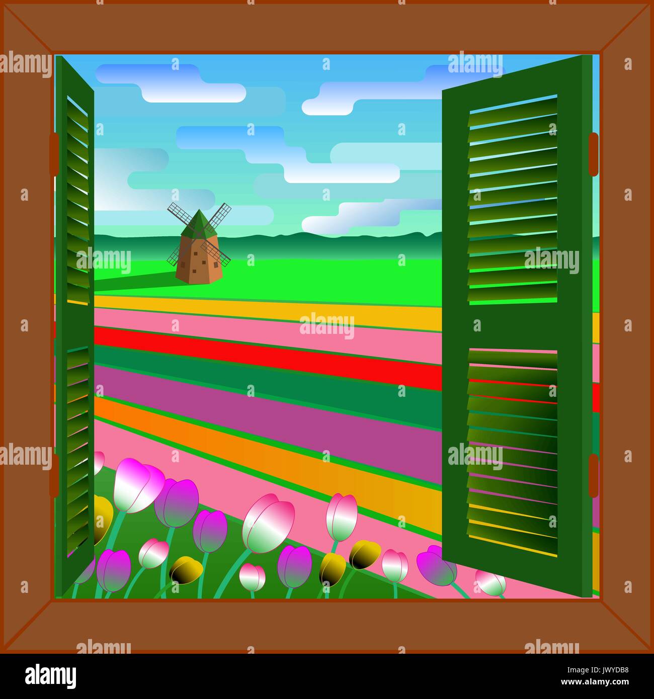 Tulips netherlands Stock Vector Images - Alamy