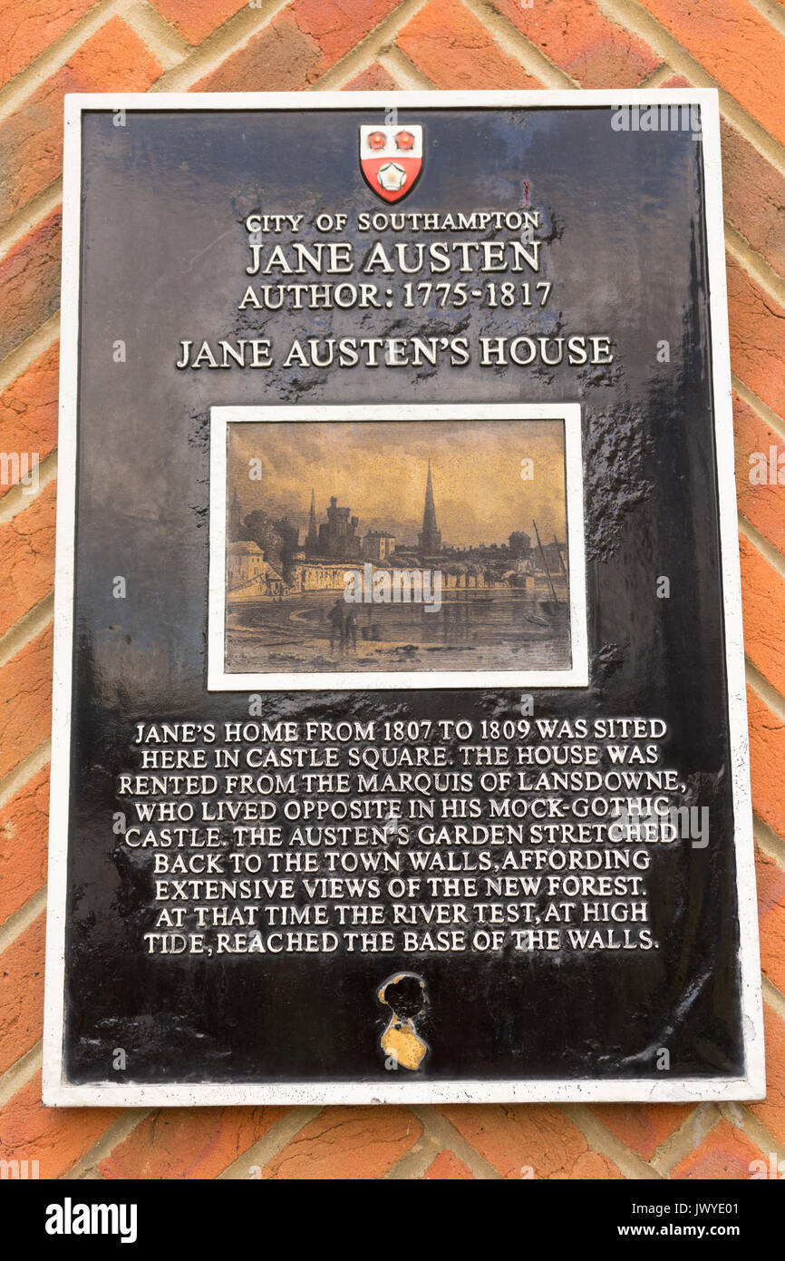 Jane austen southampton hi-res stock photography and images - Alamy