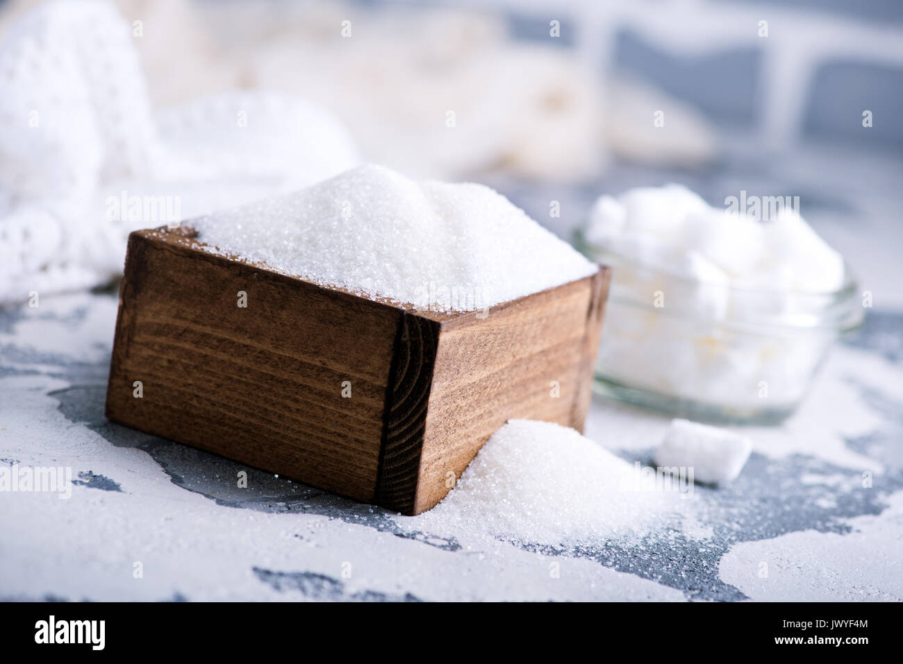 sugar on a table, white sugar. Stock photo Stock Photo - Alamy