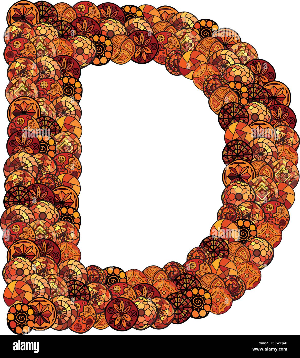 abstract vector font, made of ethnic elements - letter d Stock Vector ...