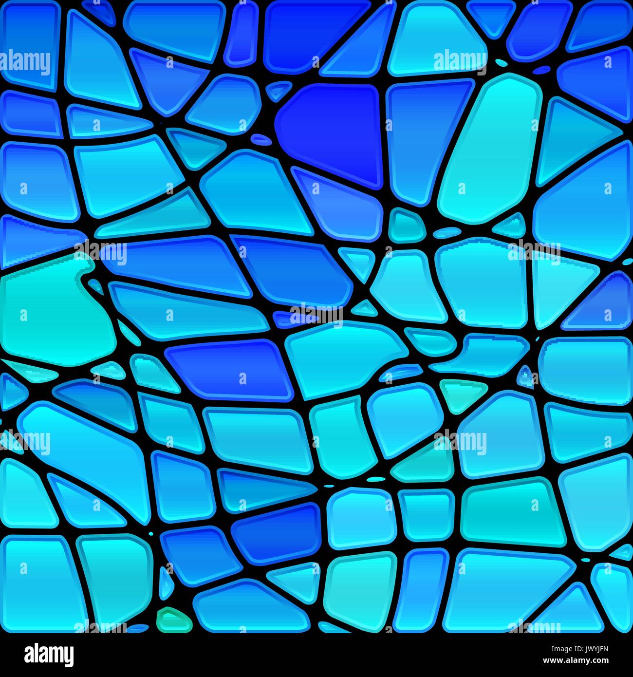 abstract vector stained-glass mosaic background - light and bright blue ...