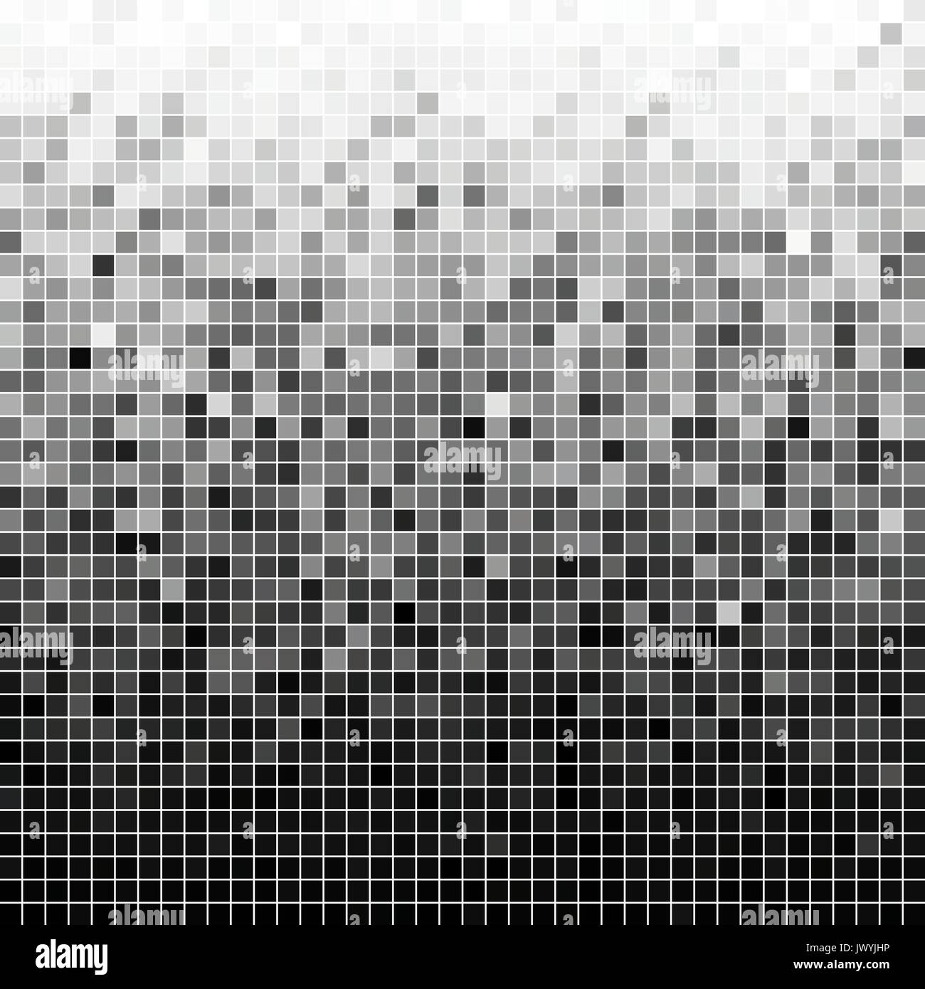 abstract vector square pixel mosaic background - black and white Stock ...