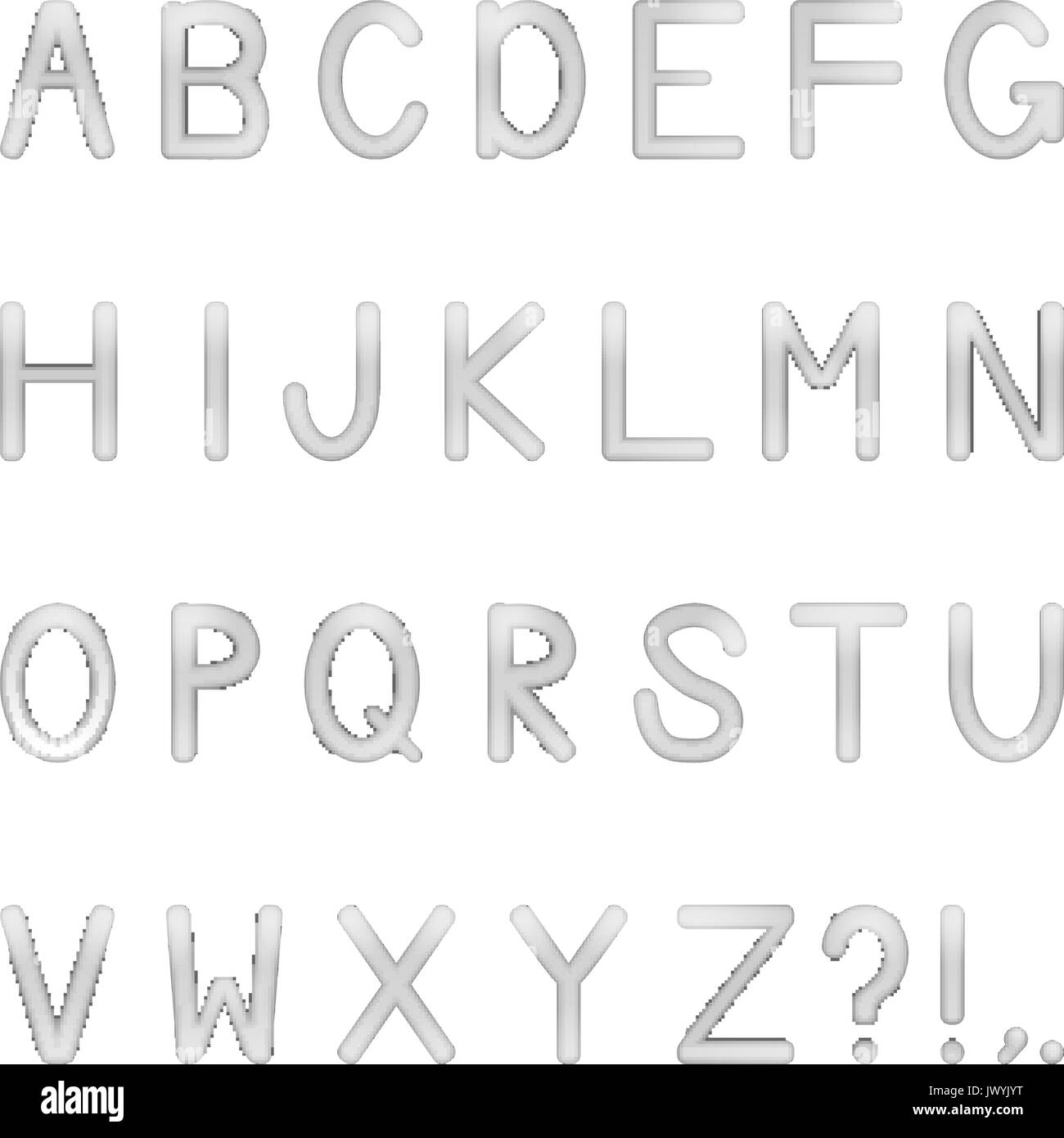 vector shiny bright colored letters set - silver Stock Vector Image ...