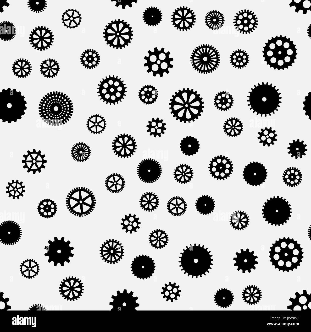 abstract vector black flat gears seamless pattern Stock Vector Image ...