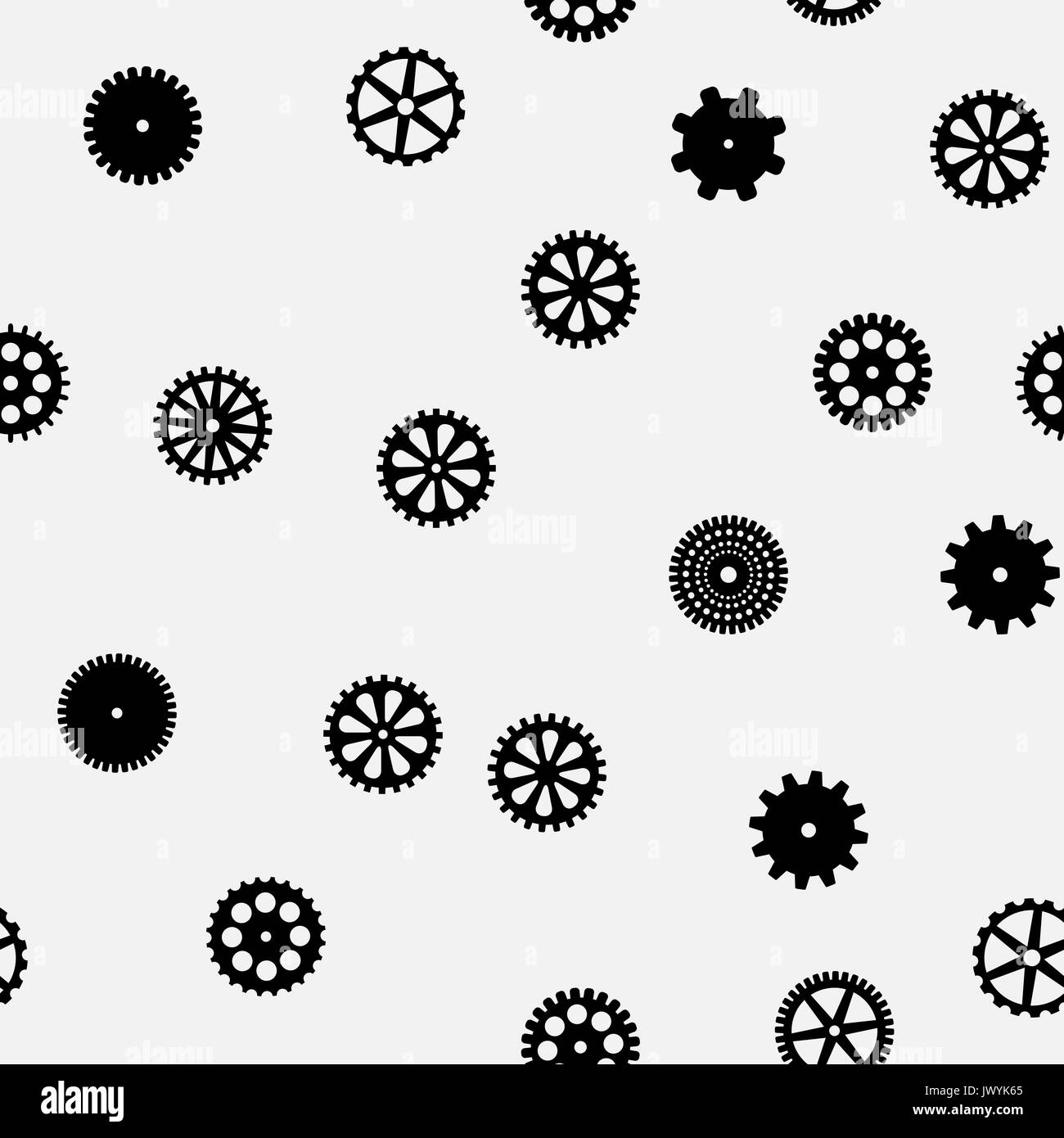 abstract vector black flat gears seamless pattern Stock Vector Image ...
