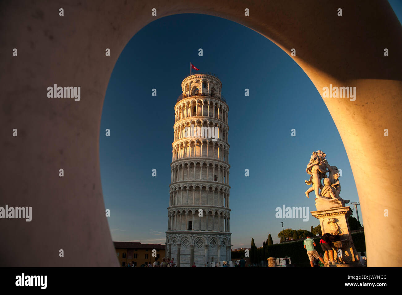 Romanesque Torre pendente di Pisa (Leaning Tower of Pisa) on Campo dei ...