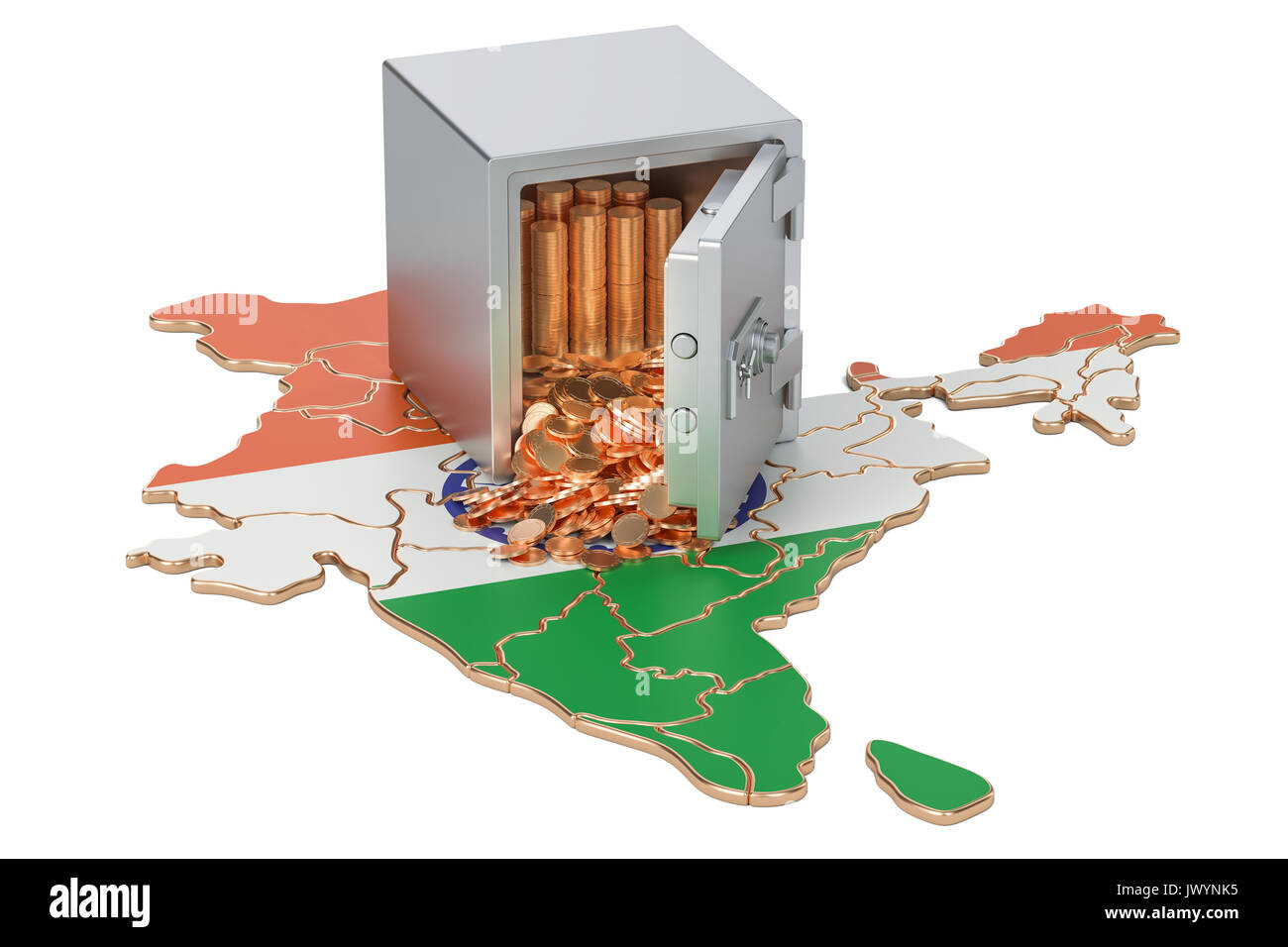 India gold map Cut Out Stock Images & Pictures - Alamy