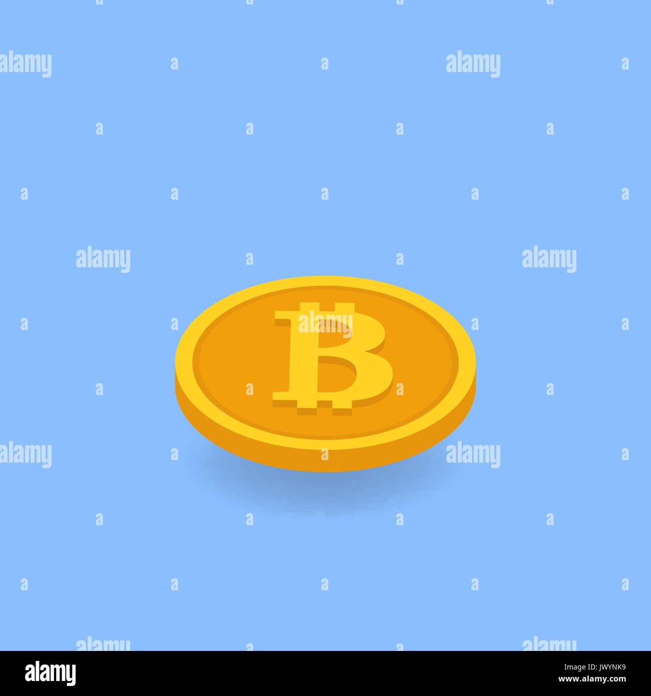Coin bitcoin on a blue background. Vector illustration Stock Vector ...