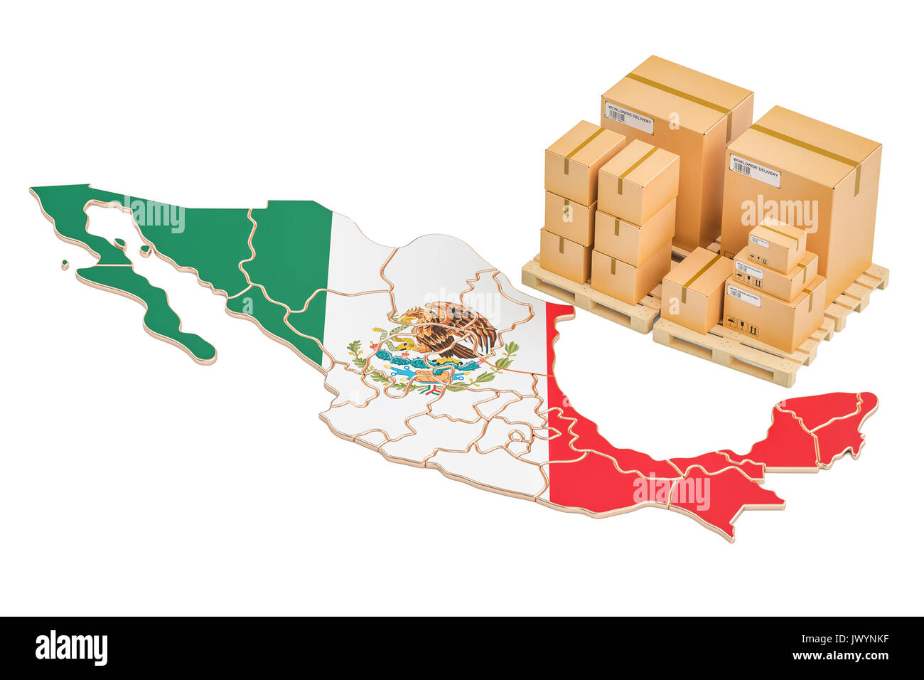 Shipping and Delivery from Mexico isolated on white background Stock ...