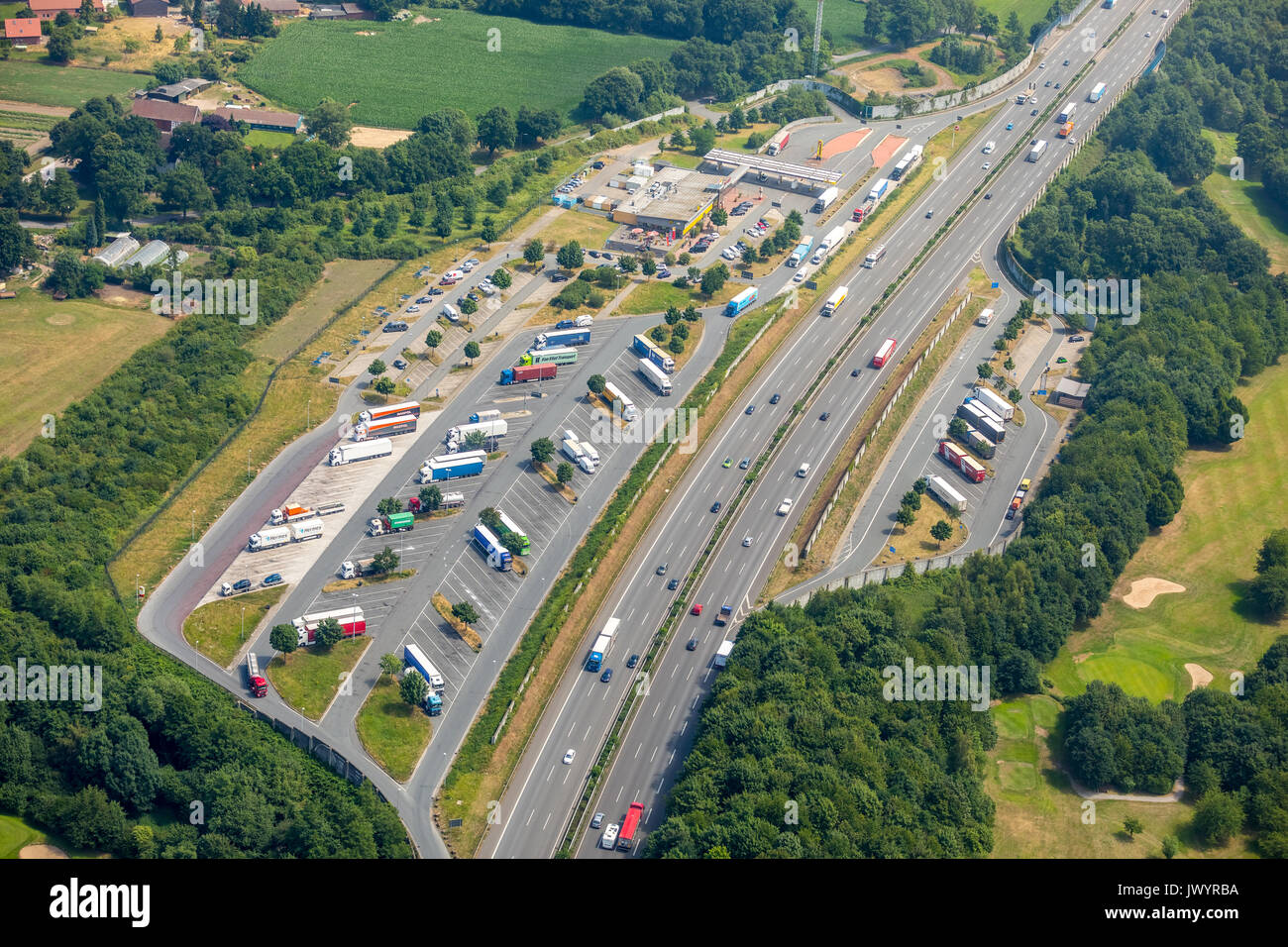 Aerial View Highway Rest Area High Resolution Stock Photography and ...