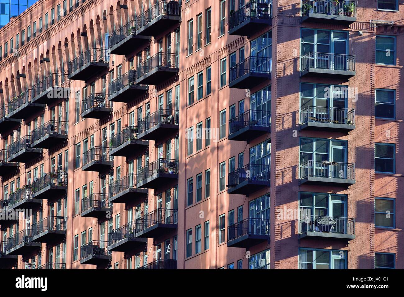 Balconies abound on this renovated and converted building that once was ...