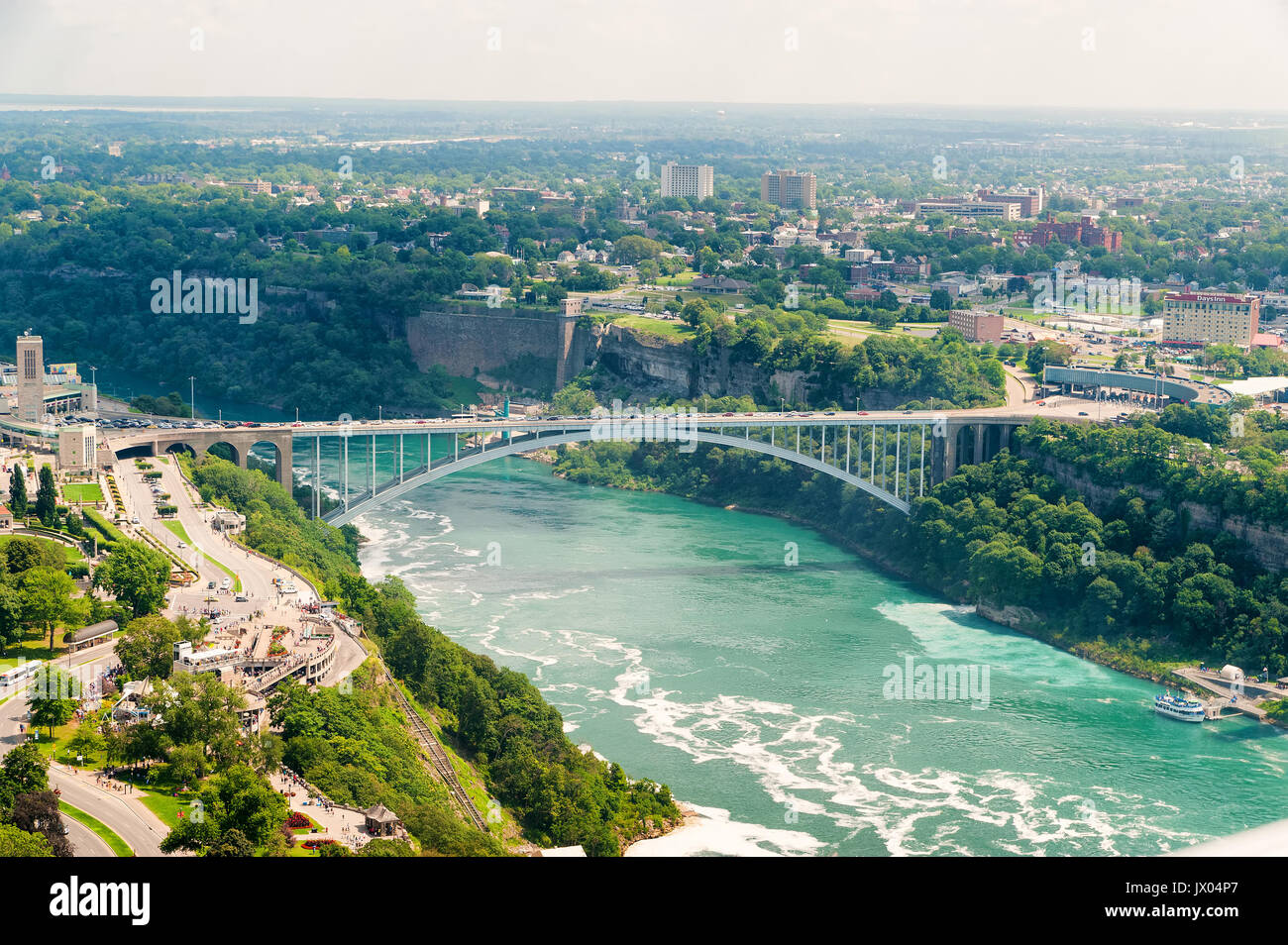 Bridge over US Canada border in Niagara Falls Stock Photo - Alamy