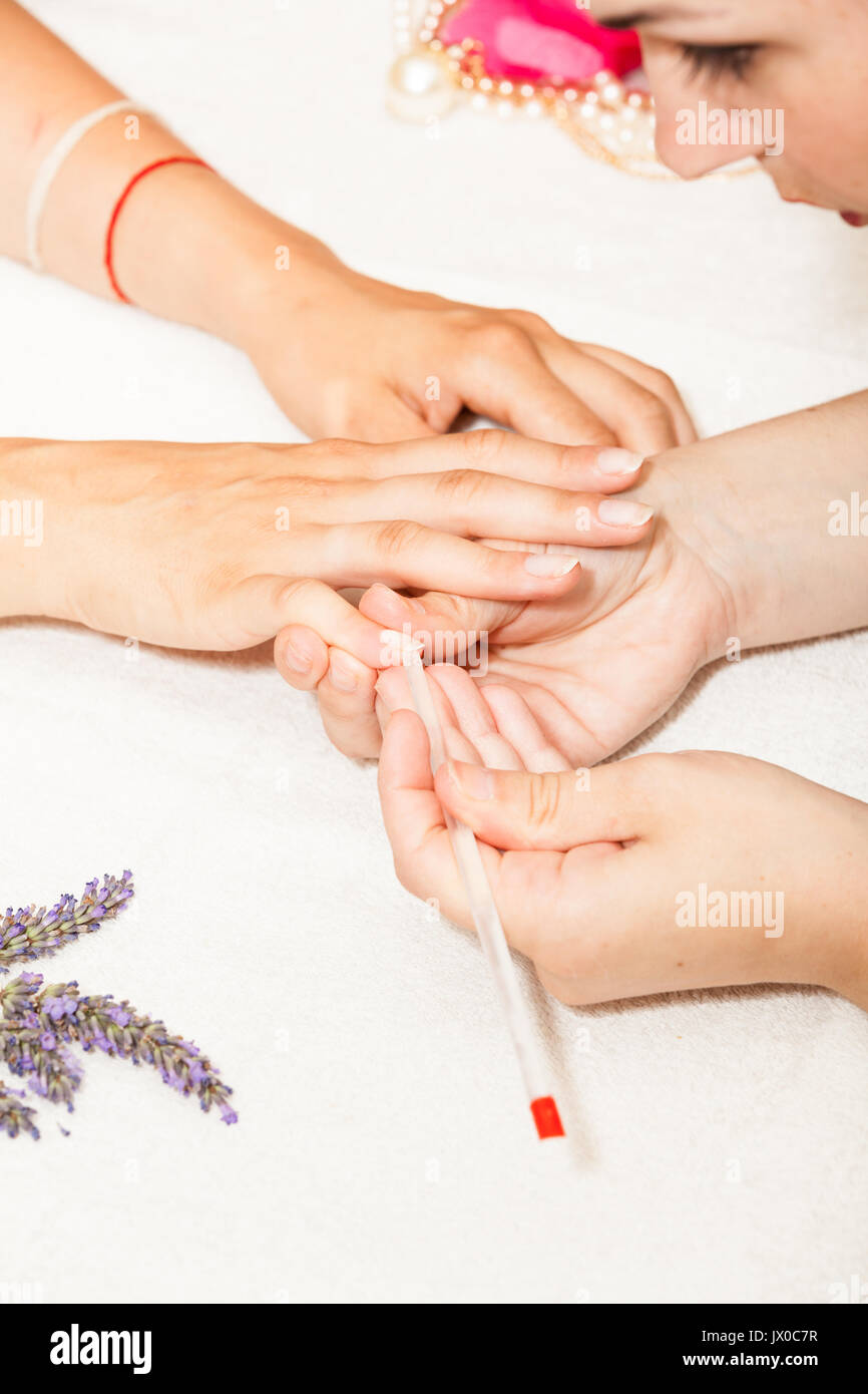 Womans hand beautiful nails hi-res stock photography and images - Alamy