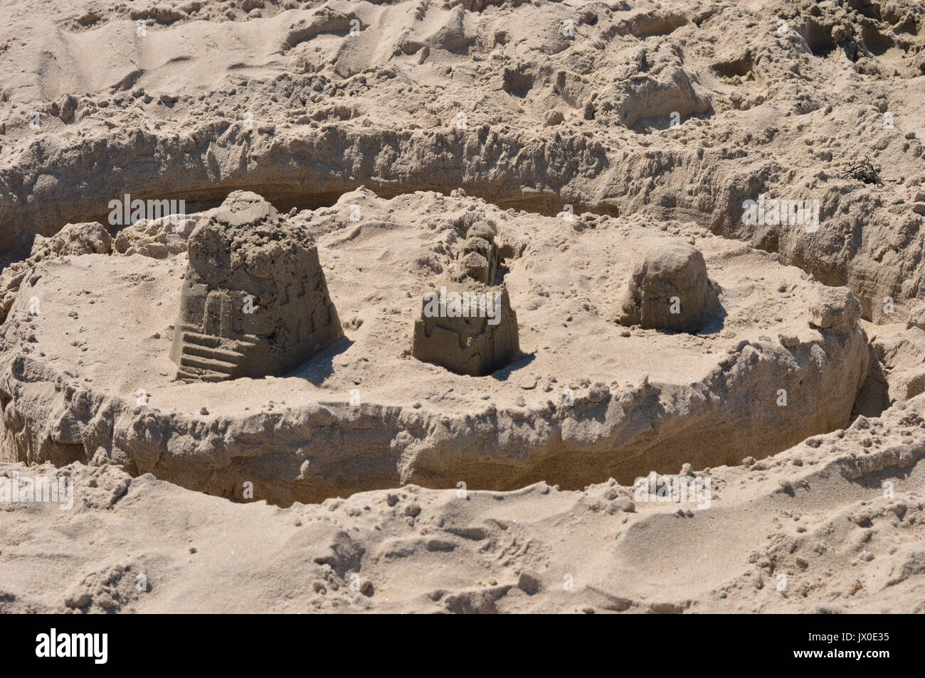 Sandcastle and Moat Stock Photo - Alamy