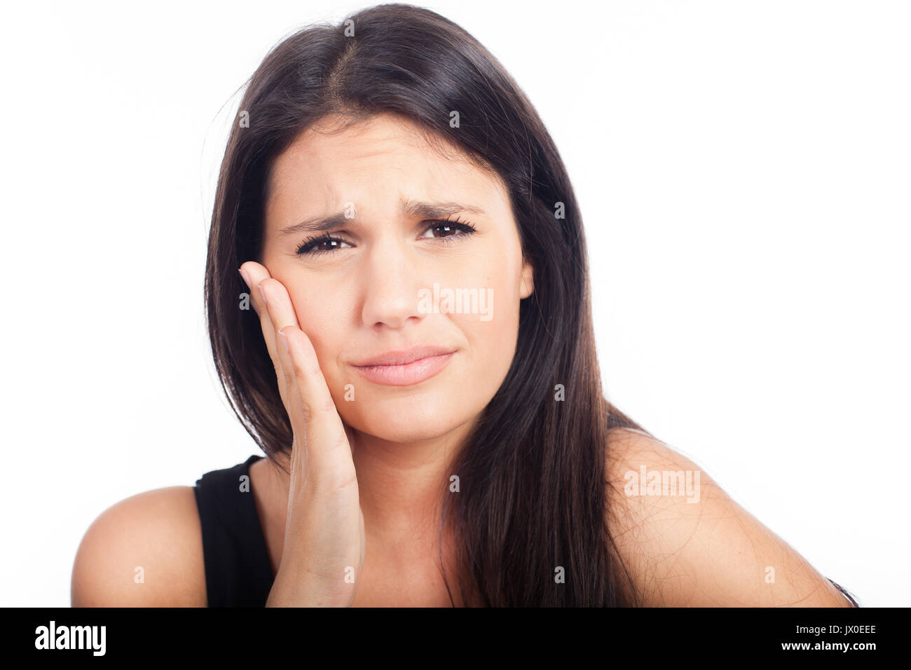 closeup emotional portrait sad woman Stock Photo - Alamy