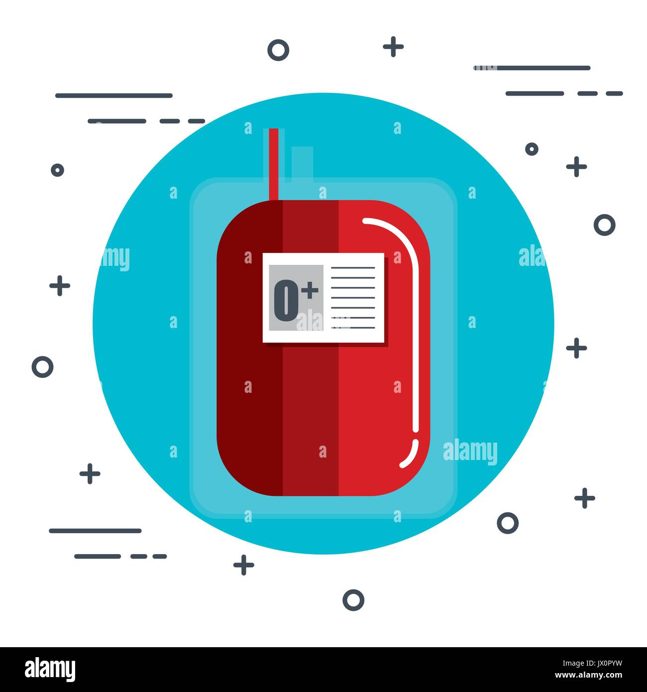 O positive blood unit icon over white background vector illustration ...