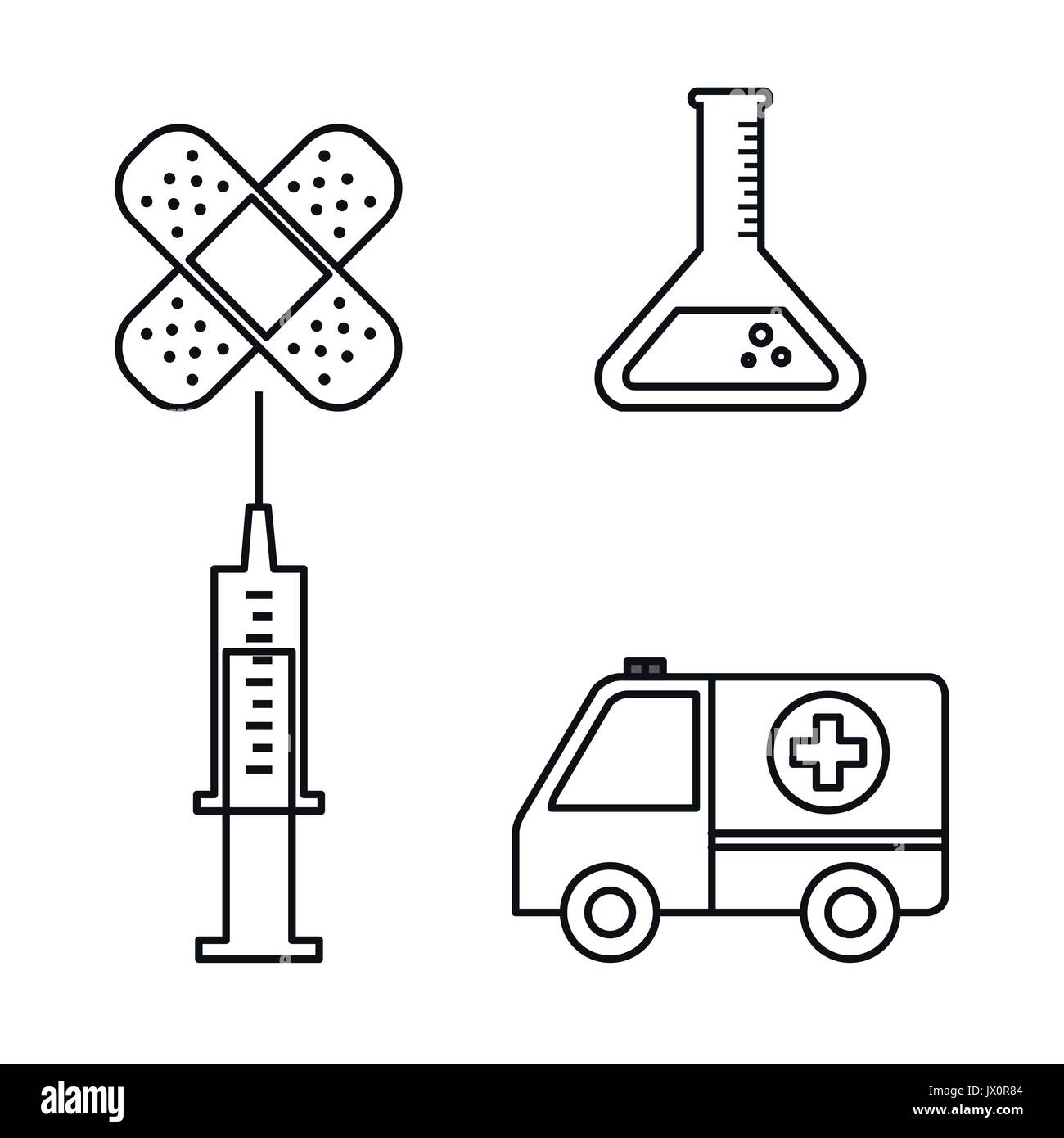 medical equipment supplies healthcare icons set vector illustration ...