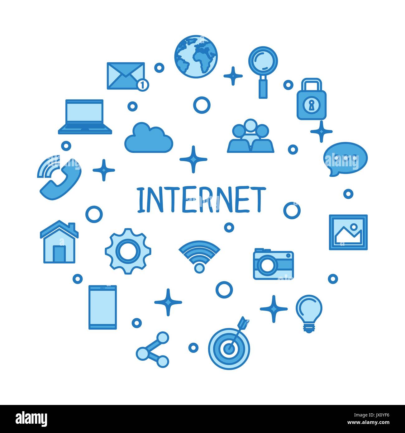 internet concept wifi conncetion media network icons technology vector ...