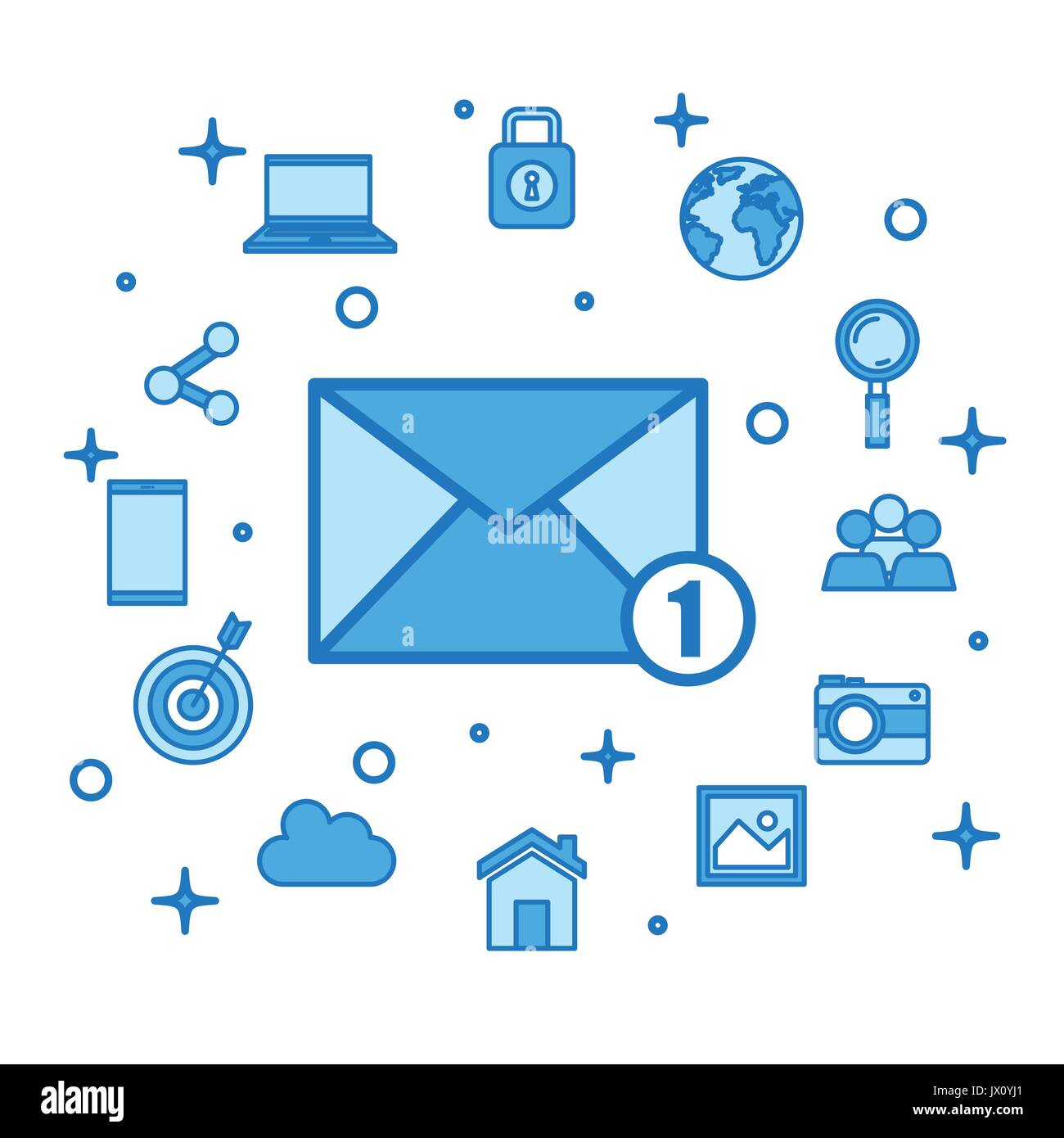 email receiving messages new mail inbox internet media vector ...