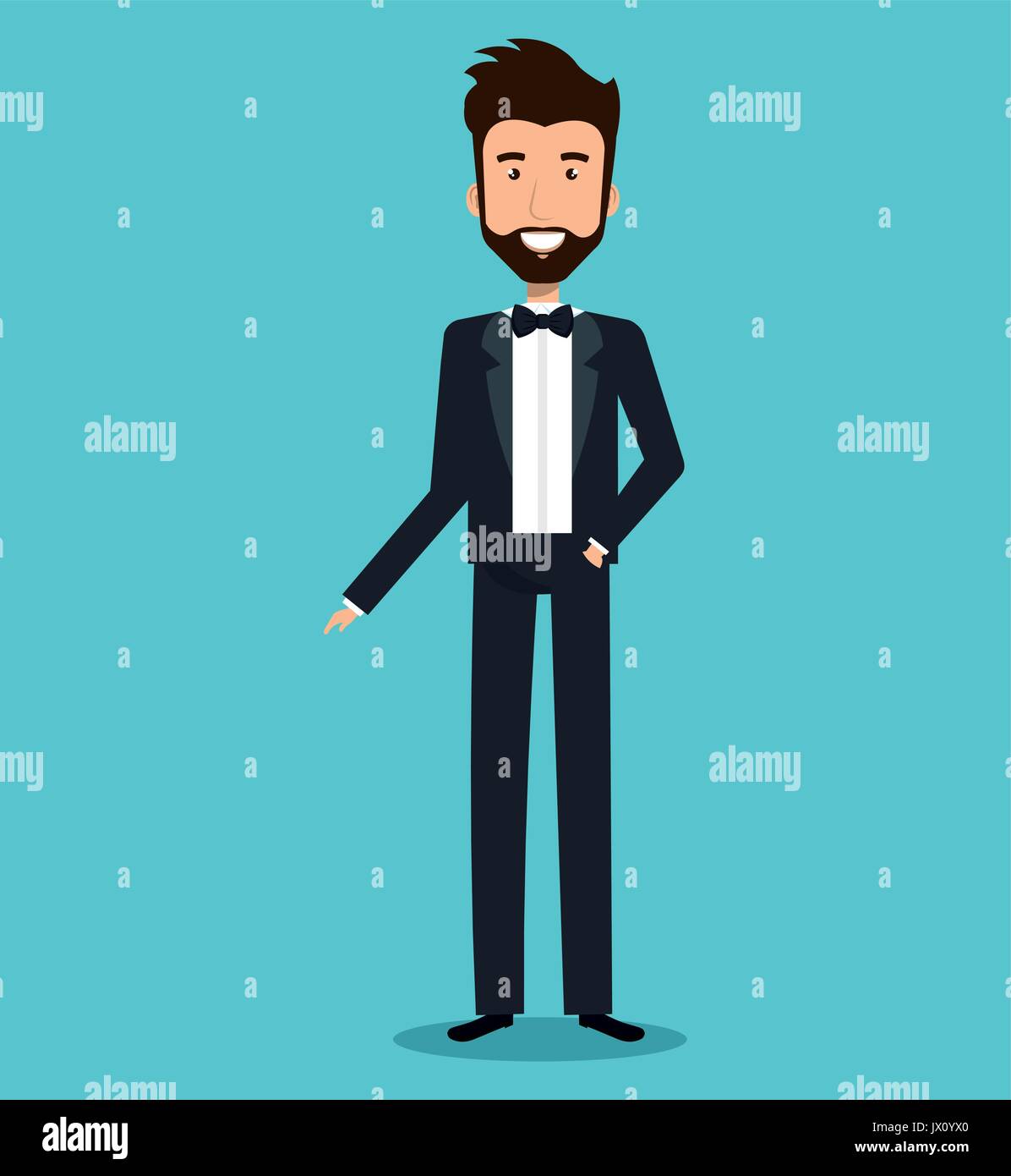 Groom In Tux Cartoon