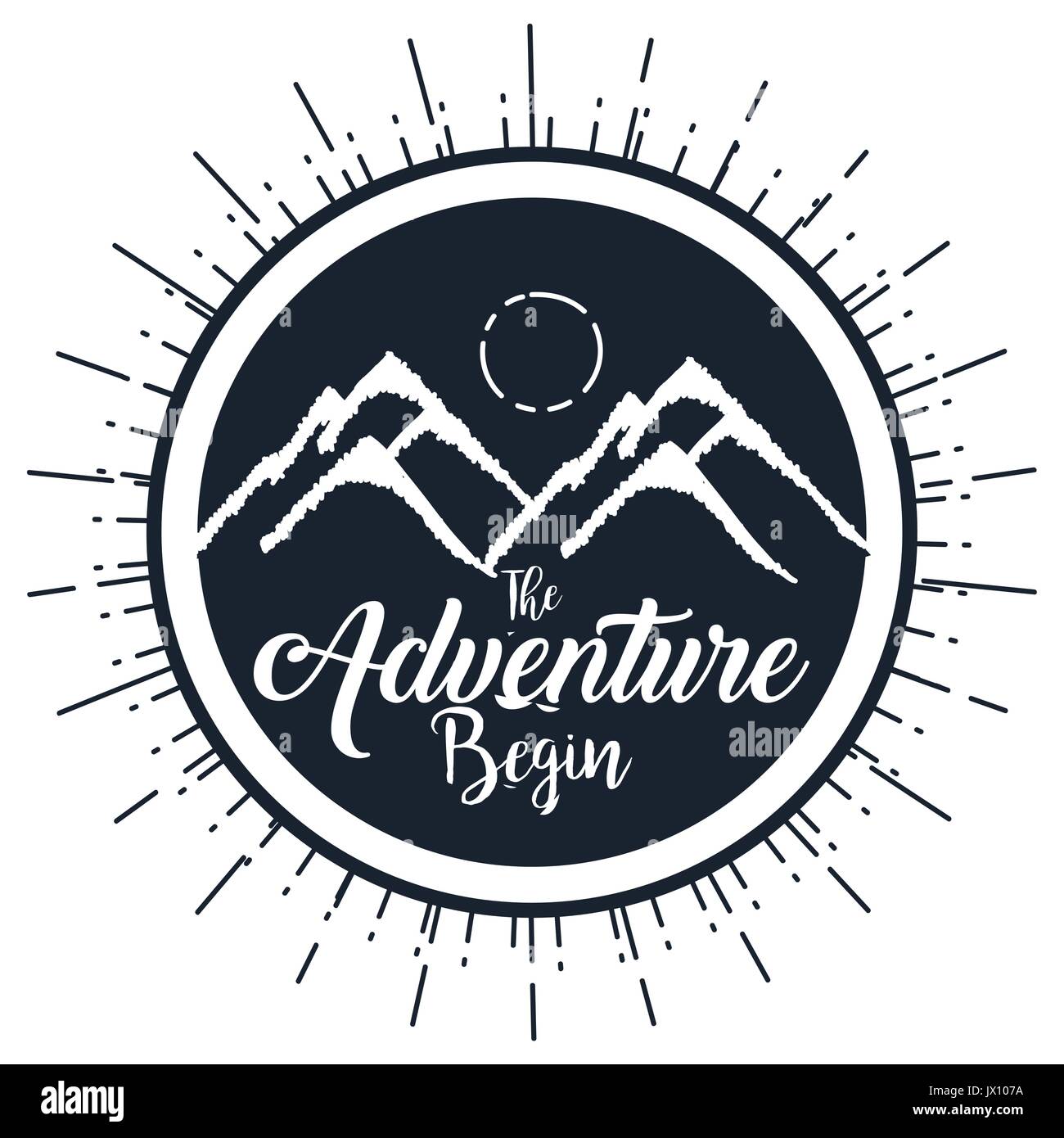 vintage adventure label design outdoor activity symbol vector ...