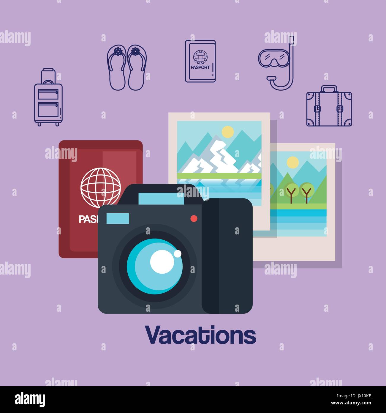 vacations travel relax enjoy tourism destination vector illustration ...