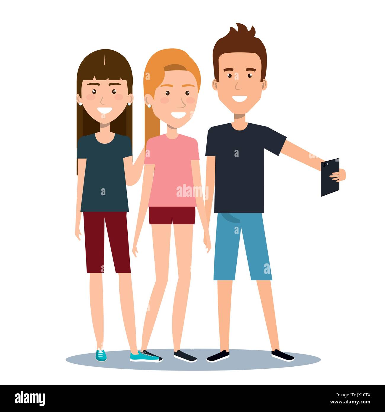 Cartoons Socializing With Friends