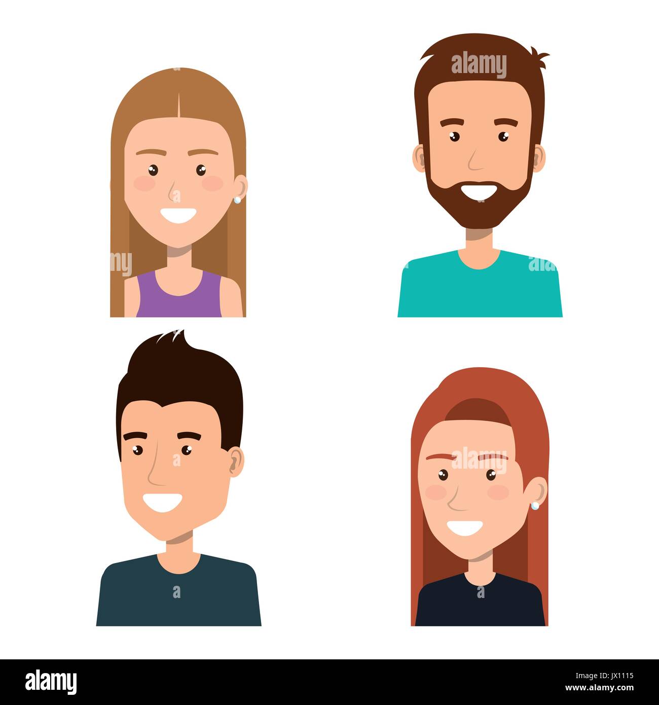 group people young portrait together friends vector illustration Stock ...