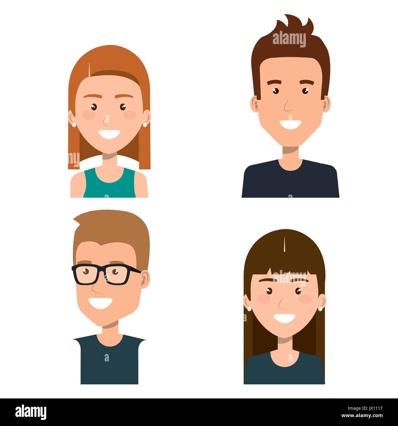group people young portrait together friends vector illustration Stock ...