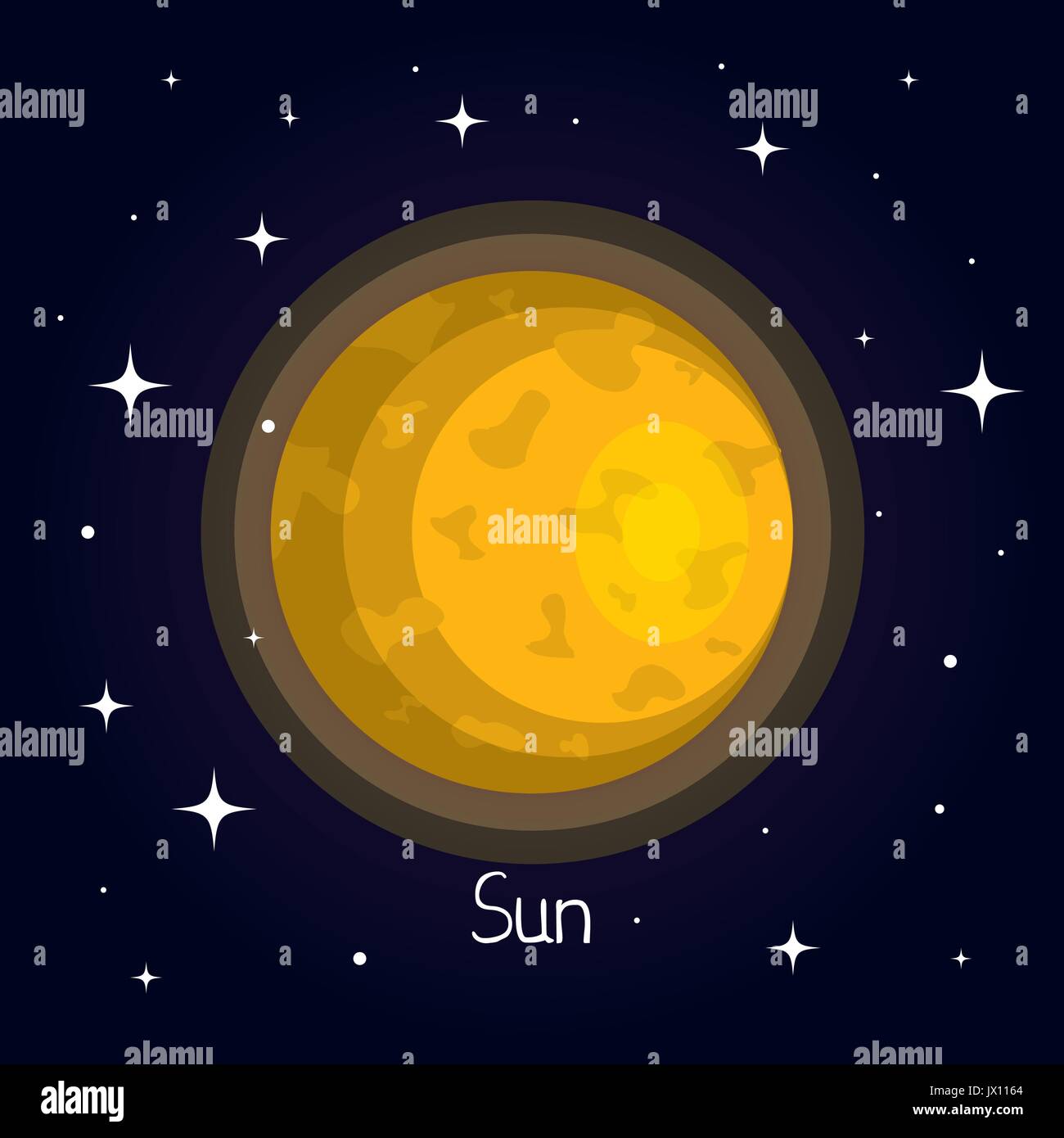 sun in space element of solar system star background vector ...