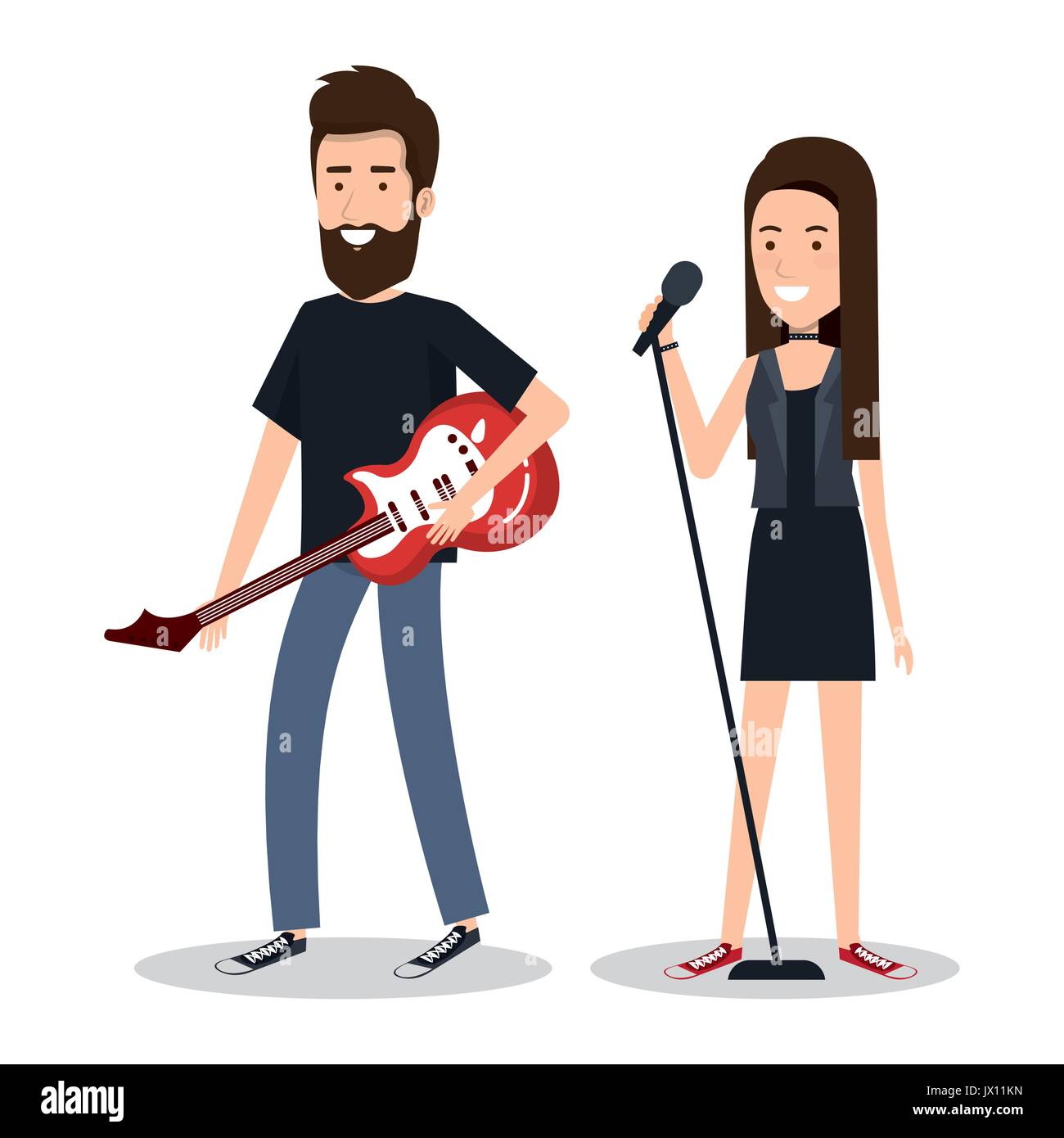Woman singer and guitar player Stock Vector Images - Alamy