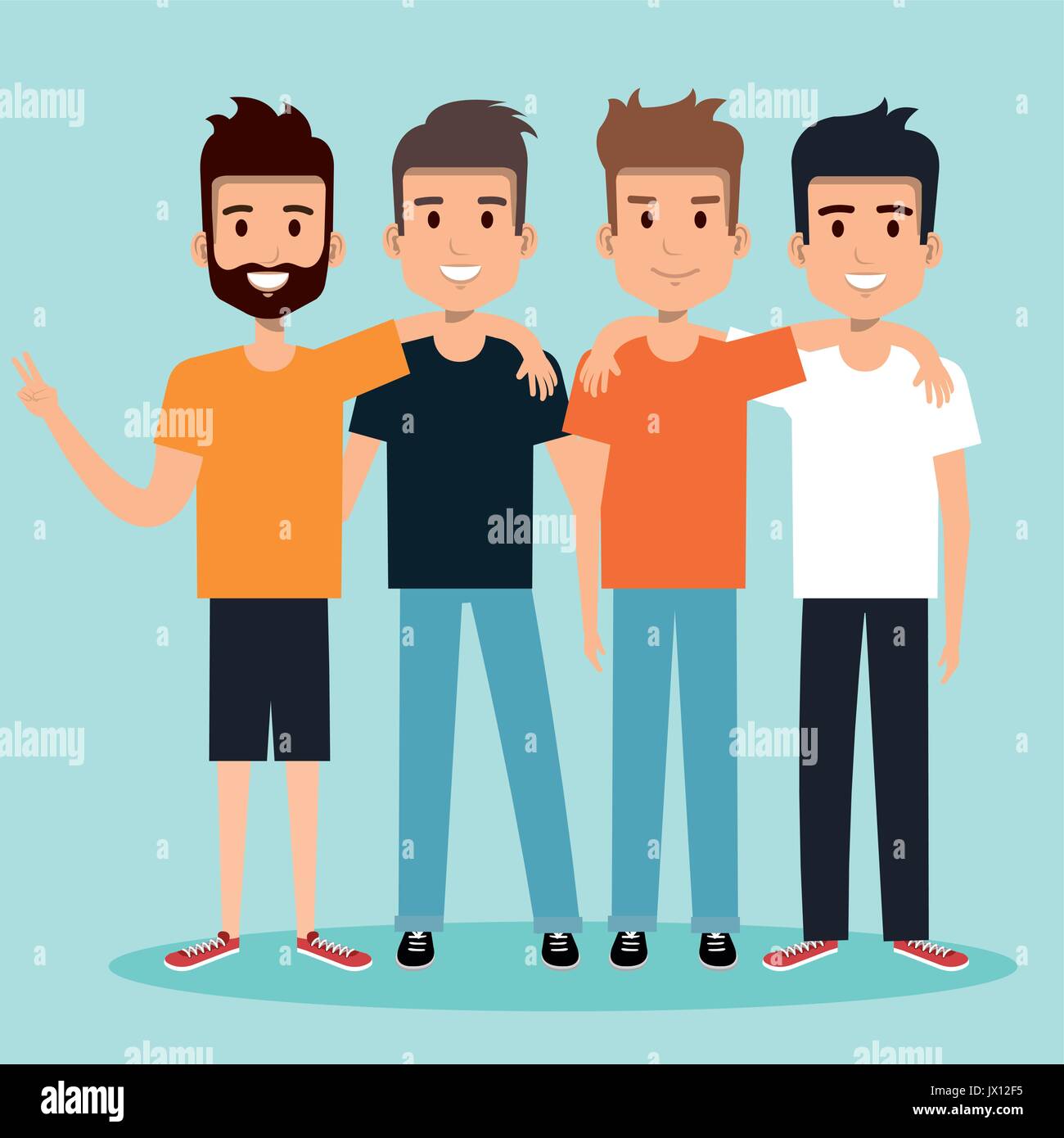 4 Friends Together Cartoon